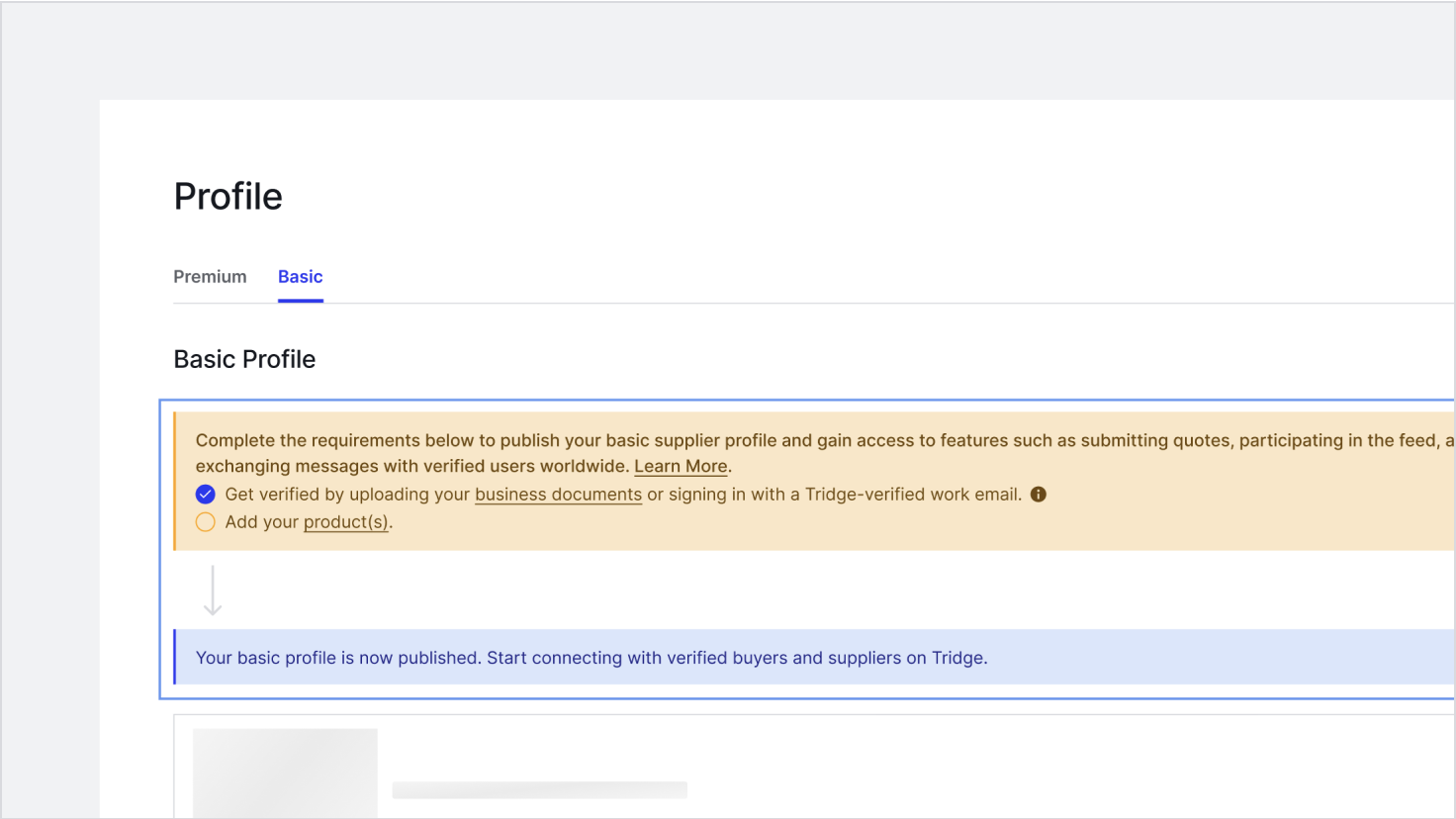 Basic Supplier Profile